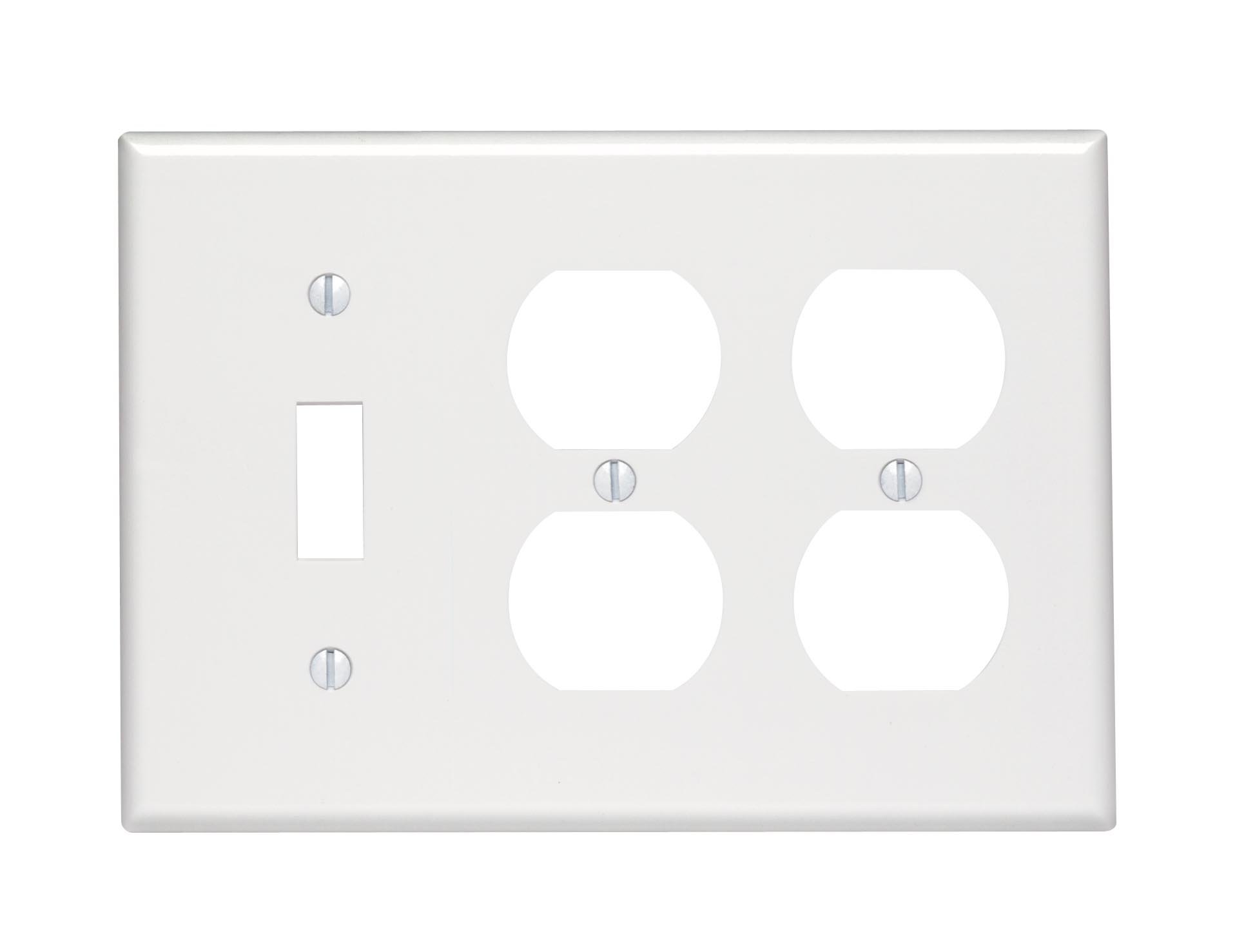 Leviton 88047 WH WP 3G 1TGL 2DUP STD SIZE