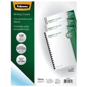 fellowes transparent pvc binding covers, oversize, 100 pack (52311)