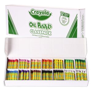 Crayola Oil Pastels Classpack (336ct), 12 Brilliant Opaque Colors, Kids Arts & Crafts, School Supplies for Classrooms, 4+