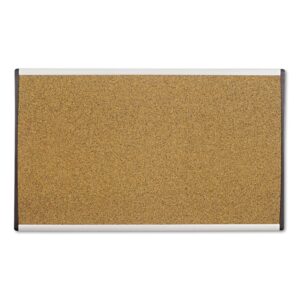 quartet bulletin board, 30" x 18", corkboard, cubicle, arc, aluminum frame (arcb3018),tan