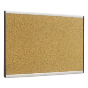 Quartet Bulletin Board, 30" x 18", Corkboard, Cubicle, Arc, Aluminum Frame (ARCB3018),Tan