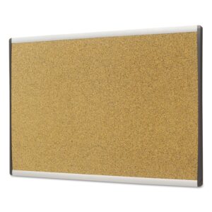 Quartet Bulletin Board, 30" x 18", Corkboard, Cubicle, Arc, Aluminum Frame (ARCB3018),Tan