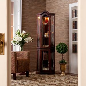 Home Decorators Collection Vitric Lighted Curio, 70" Hx21 Wx16 D, Mahogany