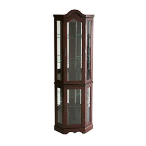 Home Decorators Collection Vitric Lighted Curio, 70" Hx21 Wx16 D, Mahogany