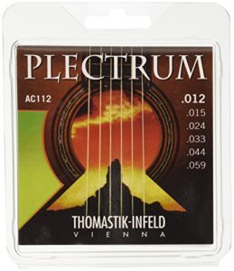 thomastik-infeld ac112 acoustic guitar strings: plectrum series 6 string set e, b, g, d, a, e, natural