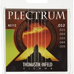 Thomastik-Infeld AC112 Acoustic Guitar Strings: Plectrum Series 6 String Set E, B, G, D, A, E, Natural