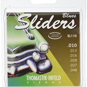 Thomastik-Infeld SL 110 Blues Sliders Round Wound Electric Guitar String Set, Natural,SL110