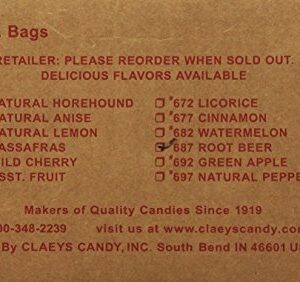 Claey's Root Beer Drops, 6-Ounce Packages (Pack of 12)