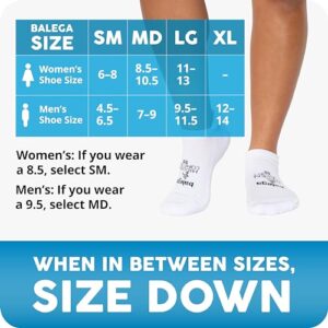 Balega Hidden Comfort Performance No Show Athletic Running Socks for Men and Women (1 Pair), White, Large