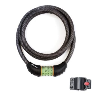 master lock bike cable lock [combination] [1.8 m coiling cable] [outdoor] [mounting bracket] 8190eurdpro - ideal for bike, electric bike, skateboards, strollers, lawnmowers and other outdoor equipment