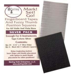 mark! set! go! instrument fingerboard tape: silver tape with black felt