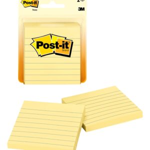 Post-it Notes, 3x3 in, 2 Pads, Canary Yellow, Clean Removal, Recyclable