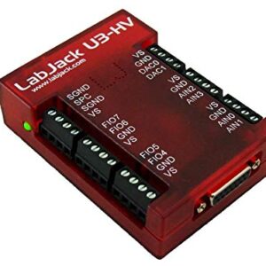 U3-HV USB DAQ Device with 4 Dedicated High-Voltage (±10V) Analog Inputs, 12 Flexible I/O for Analog and Digital Data Acquisition of Sensors, Controlling Relays, Automation and Timers