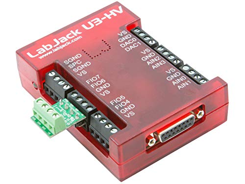 U3-HV USB DAQ Device with 4 Dedicated High-Voltage (±10V) Analog Inputs, 12 Flexible I/O for Analog and Digital Data Acquisition of Sensors, Controlling Relays, Automation and Timers