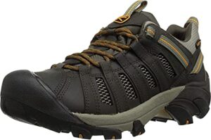 keen men's voyageur low height breathable hiking shoes, black olive/inca gold, 7