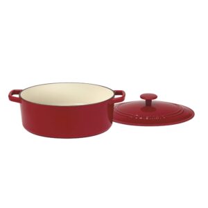 cuisinart chef's classic enameled cast iron 5-1/2-quart oval covered casserole, cardinal red