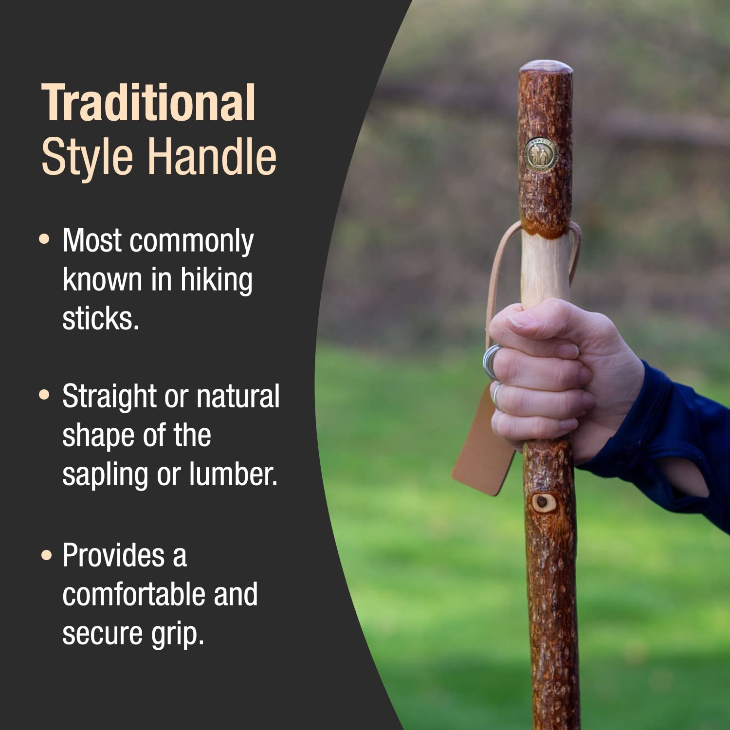 Hiking Walking Trekking Stick - Handcrafted Wooden Walking & Hiking Stick - Made in the USA by Brazos - Twisted Sassafras - 58 inches