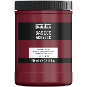 liquitex basics acrylic paint, 946ml (32-oz) jar, cadmium red deep hue