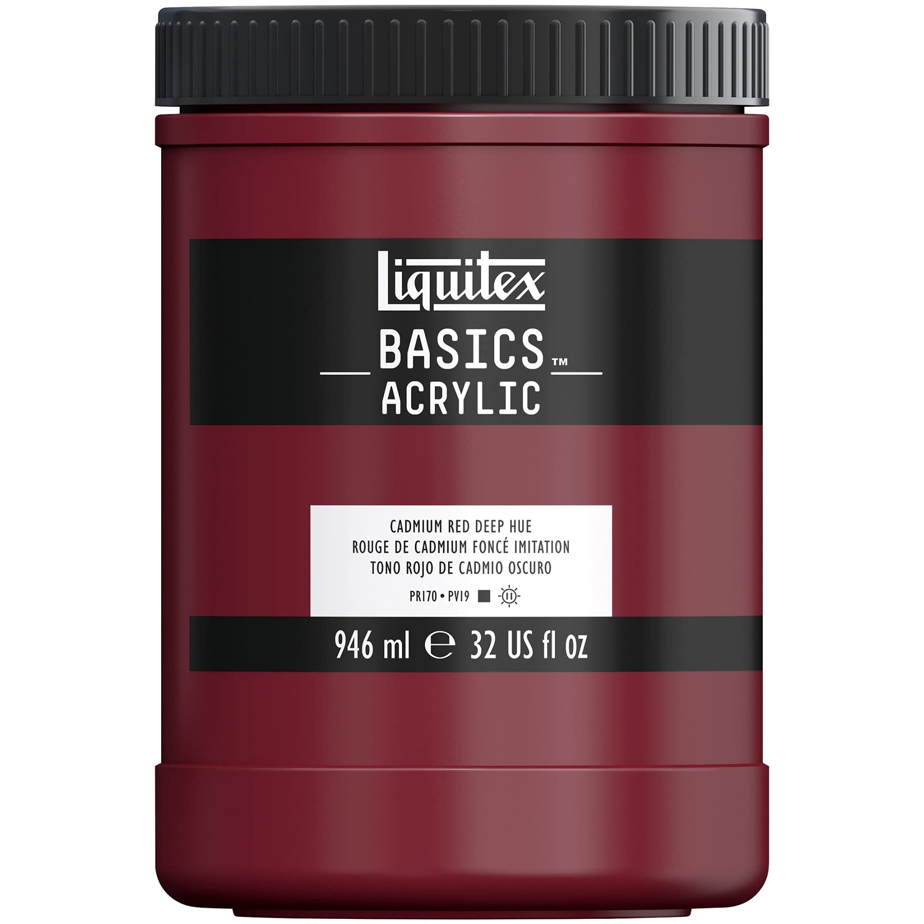 Liquitex BASICS Acrylic Paint, 946ml (32-oz) Jar, Cadmium Red Deep Hue