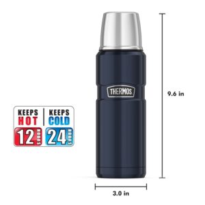 THERMOS Stainless King Vacuum-Insulated Compact Bottle, 16 Ounce, Midnight Blue