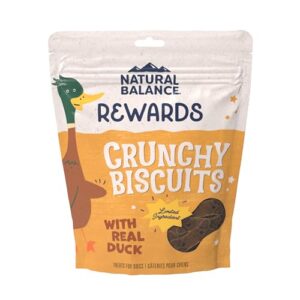 natural balance limited ingredient rewards crunchy biscuits, grain-free dog treats for adult dogs of all breeds, duck recipe, 28 ounce (pack of 1)