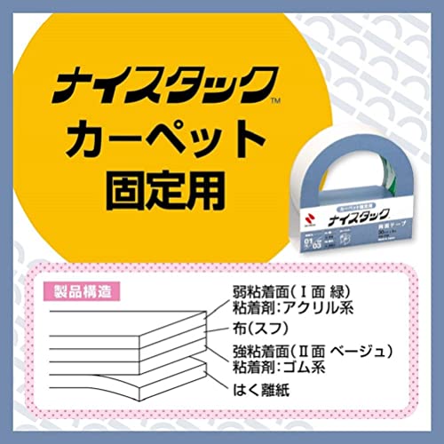 NICHIBAN nice carpet tack fixed double-sided tape 50mm x 5M Shinji NW-F50 (japan import)