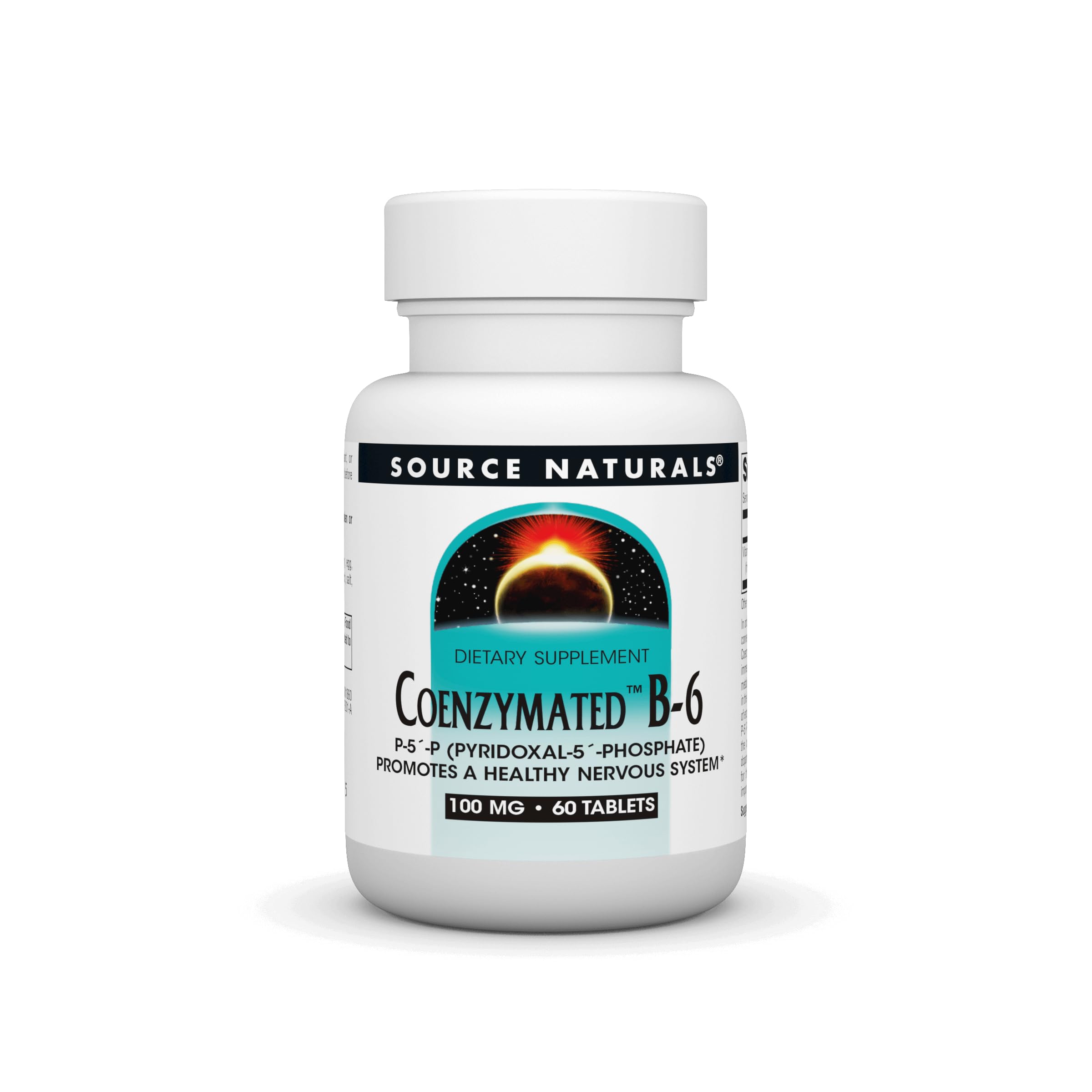 Source Naturals Coenzymated B-6,P-5´-P (PYRIDOXAL-5´-PHOSPHATE) Promotes a Healthy Nervous Sytem* - 100 mg 60 Tablets