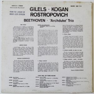 Beethoven - "Archduke" Trio - Gilels- Kogan - Rostropovich (Great Artist Series)