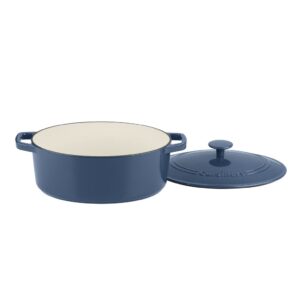 cuisinart cast iron casserole, 5.5 qt oval covered, enameled provencial blue