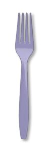 creative converting 10470 lavender premium plastic forks, 24 pcs