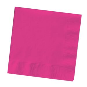 creative converting dinner napkins 3ply 1/4fld, 25 count, hot magenta