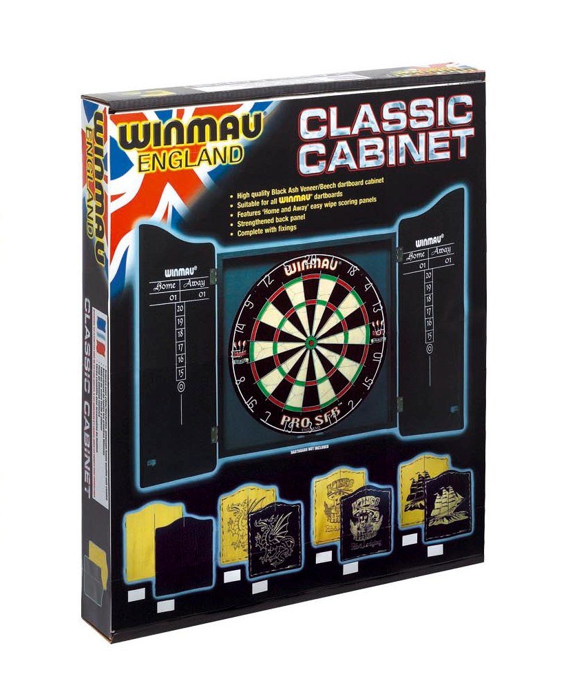 Winmau Plain Classic Dartboard Cabinet - Black