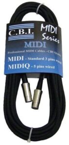 cbi 5-pin din connector professional midi cable with 3 pins wired, 20 feet