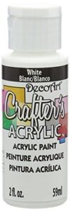 decoart dca01-3 crafter's acrylic paint, 2-ounce, white