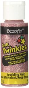 decoart craft twinkles paint, 2-ounce, sparkling pink