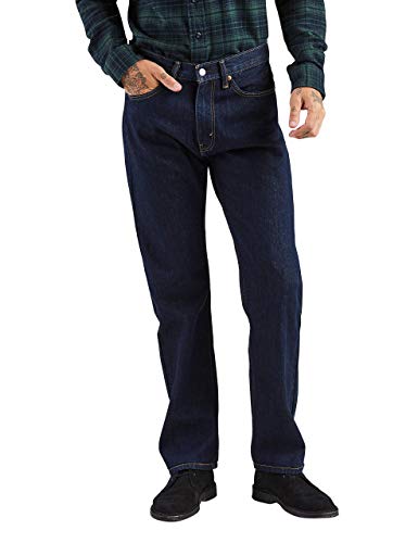 Levi's Men's 505 Regular Fit Jeans (Also Available in Big & Tall), Rinse-Dark Wash, 30W x 34L