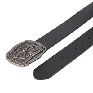 Levi's Men's Leather Belt With Antiqued Buckle,Black,34