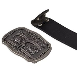 Levi's Men's Leather Belt With Antiqued Buckle,Black,34