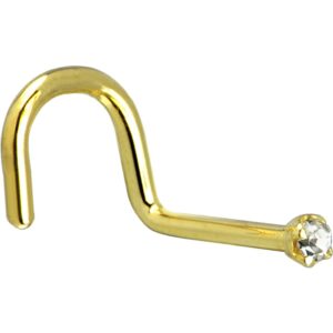 body candy 14k yellow gold 1.5mm (0.015 cttw) right diamond nose stud rings piercing 18 gauge 1/4"