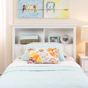 prepac monterey white twin storage headboard