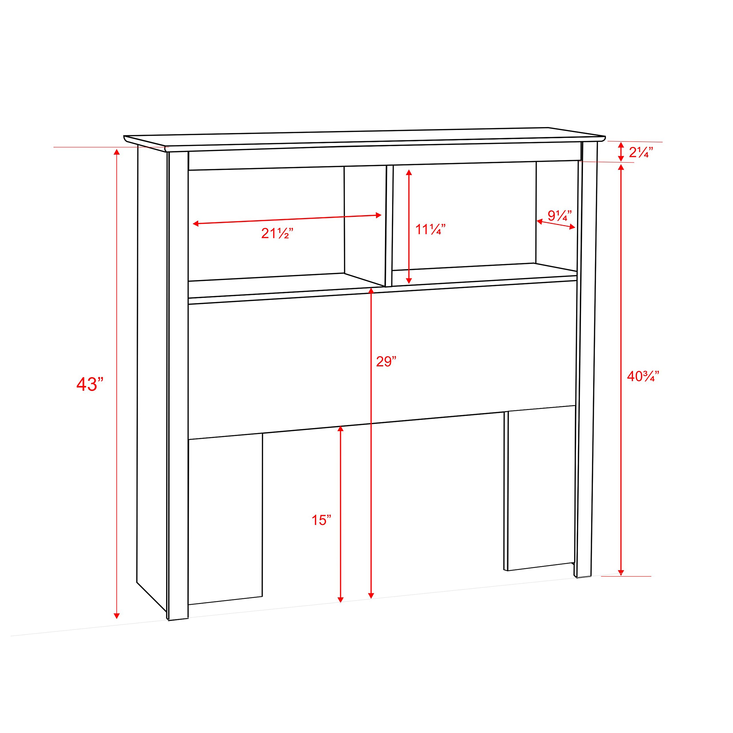 Prepac Monterey White Twin Storage Headboard