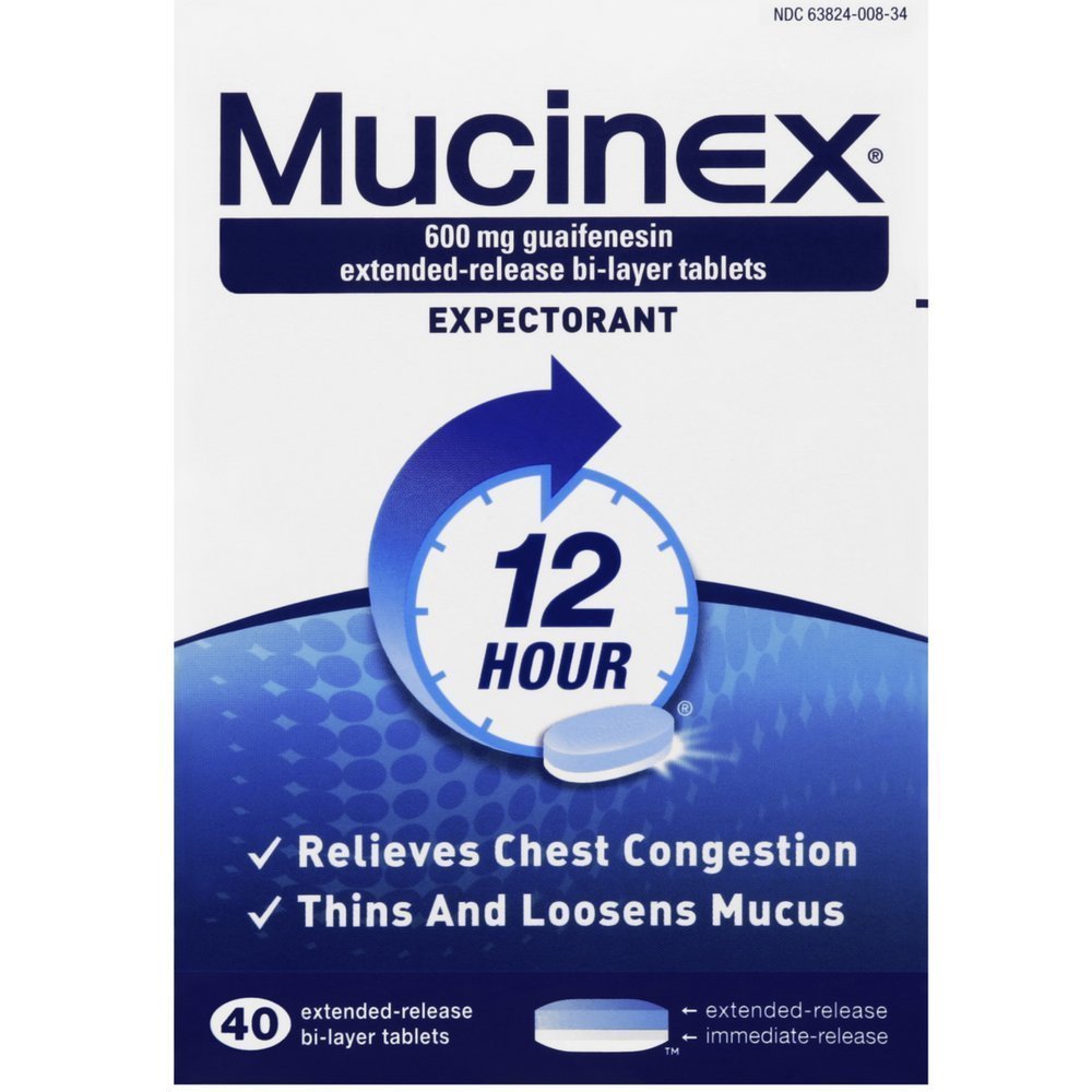 Mucinex 12-Hour Chest Congestion Expectorant Tablets, 40 ct