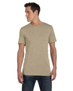 bella+canvas unisex jersey short sleeve tee, heather tan, x-large