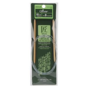 clover takumi bamboo circular 48-inch knitting needles, size 8