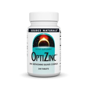 source naturals optizinc zinc methionine sulfate complex & dietary supplement - 240 tablets