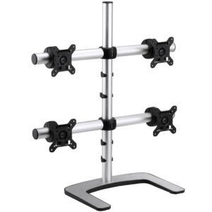 Atdec Quad/Triple/Dual/Single Monitor Desk Mount - Freestanding Base - Loads up to 17.6lb Flat or 13.5lb Curved - VESA 75x75, 100x100 - Quick Display Release, tilt, pan, Landscape/Portrait