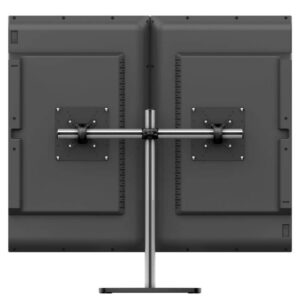 Atdec Quad/Triple/Dual/Single Monitor Desk Mount - Freestanding Base - Loads up to 17.6lb Flat or 13.5lb Curved - VESA 75x75, 100x100 - Quick Display Release, tilt, pan, Landscape/Portrait