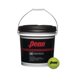 penn pressureless tennis balls - non-pressurized training / practice tennis balls - reusable bucket of 48