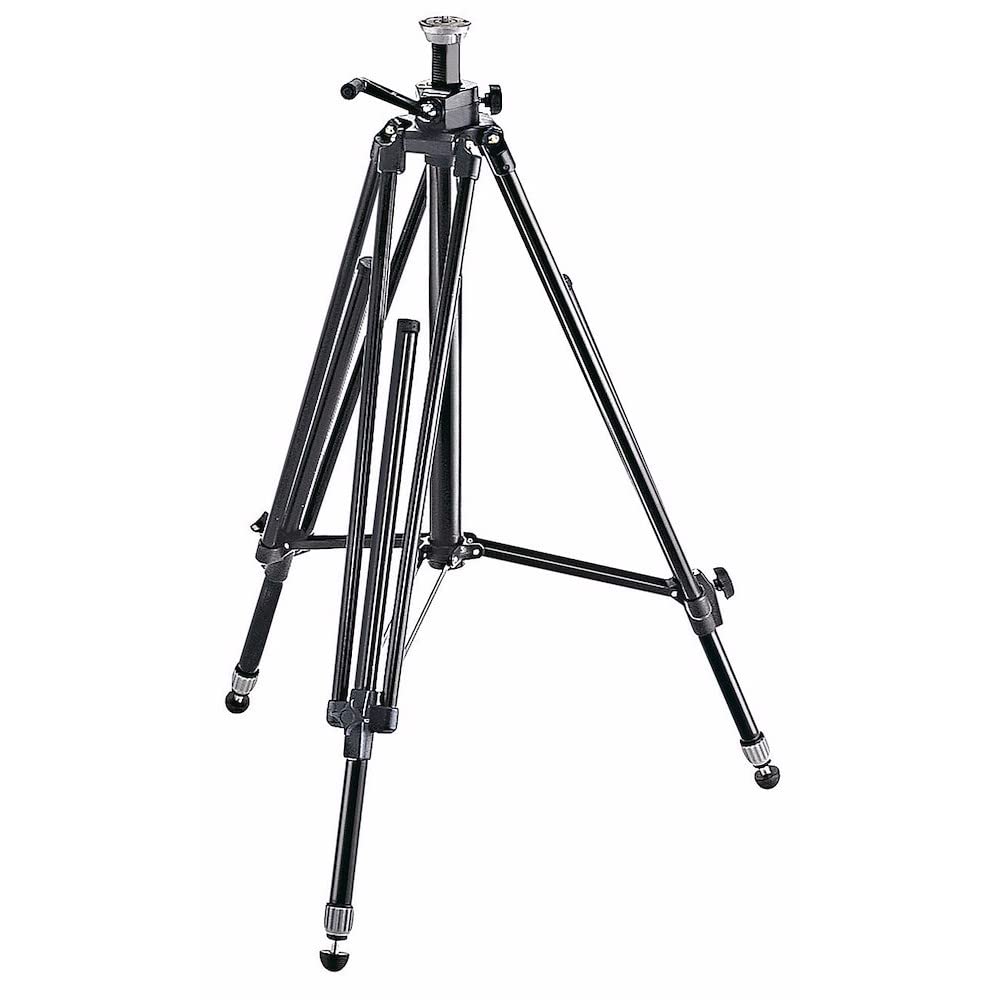 Manfrotto 028B Black Aluminum Studio Pro Triman Tripod with Geared Column