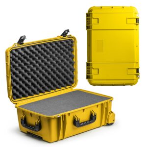 seahorse 920 heavy duty protective dry box case with accuform foam - tsa approved/mil spec / ip67 waterproof/usa made for professional photographers (yellow)